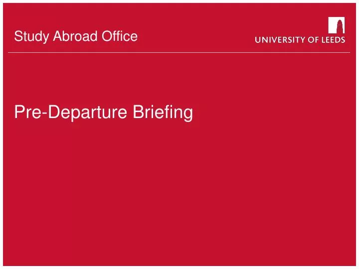 PPT - Pre-Departure Briefing PowerPoint Presentation, free download ...