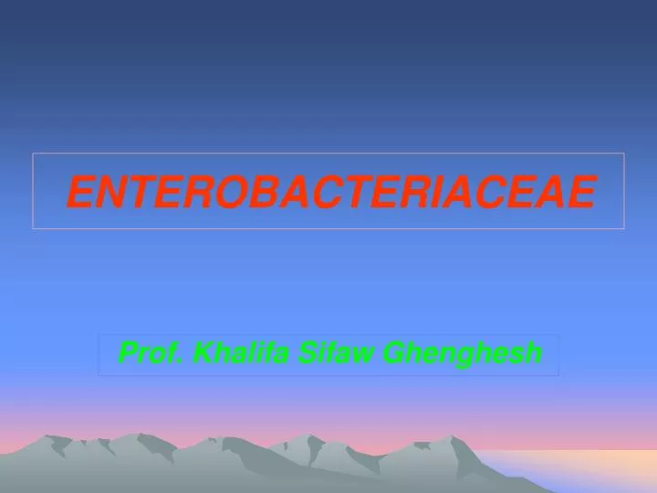 PPT - ENTEROBACTERIACEAE PowerPoint Presentation, free download - ID ...