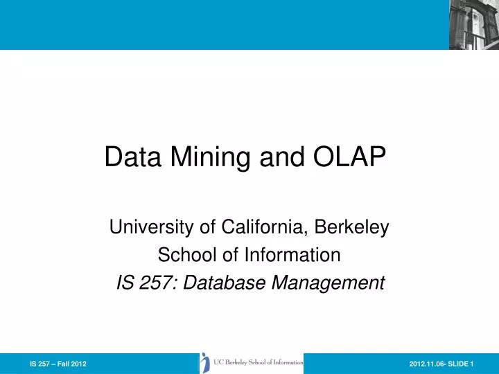 PPT - Data Mining and OLAP PowerPoint Presentation, free download - ID:3677760