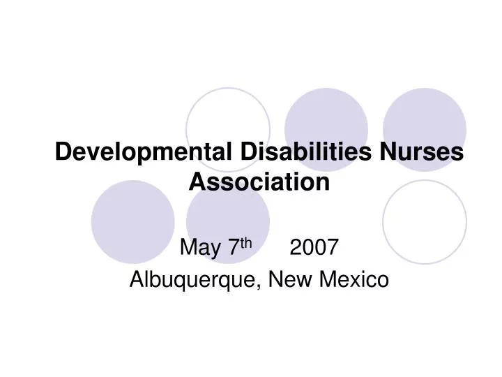 PPT - Developmental Disabilities Nurses Association PowerPoint ...