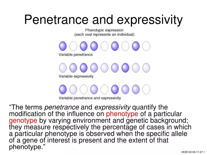 PPT - Penetrance and expressivity PowerPoint Presentation, free ...