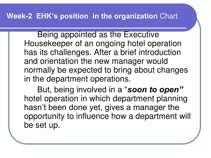 PPT - Week-2 EHK’s position in the organization Chart PowerPoint ...