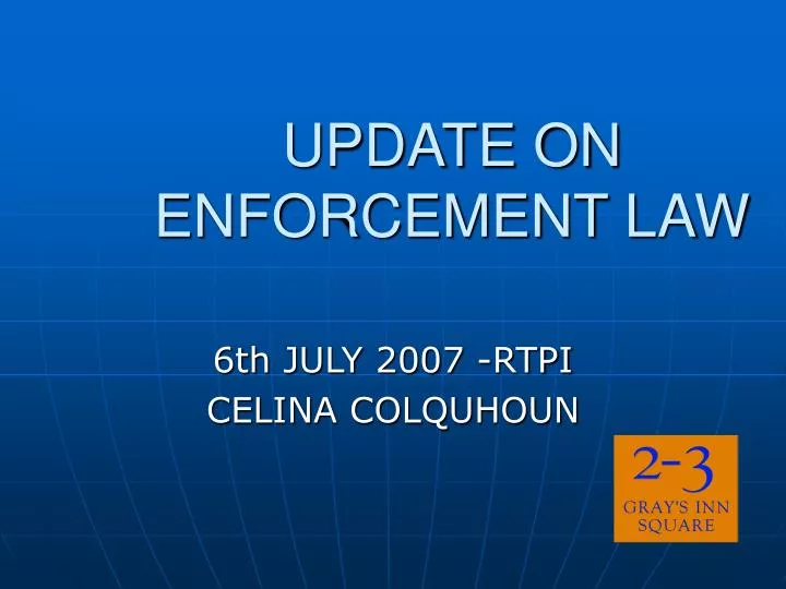PPT - UPDATE ON ENFORCEMENT LAW PowerPoint Presentation, free download ...