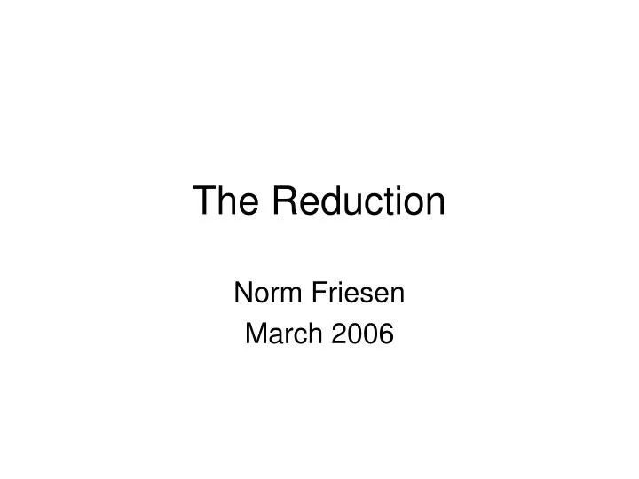 Reduction Meaning