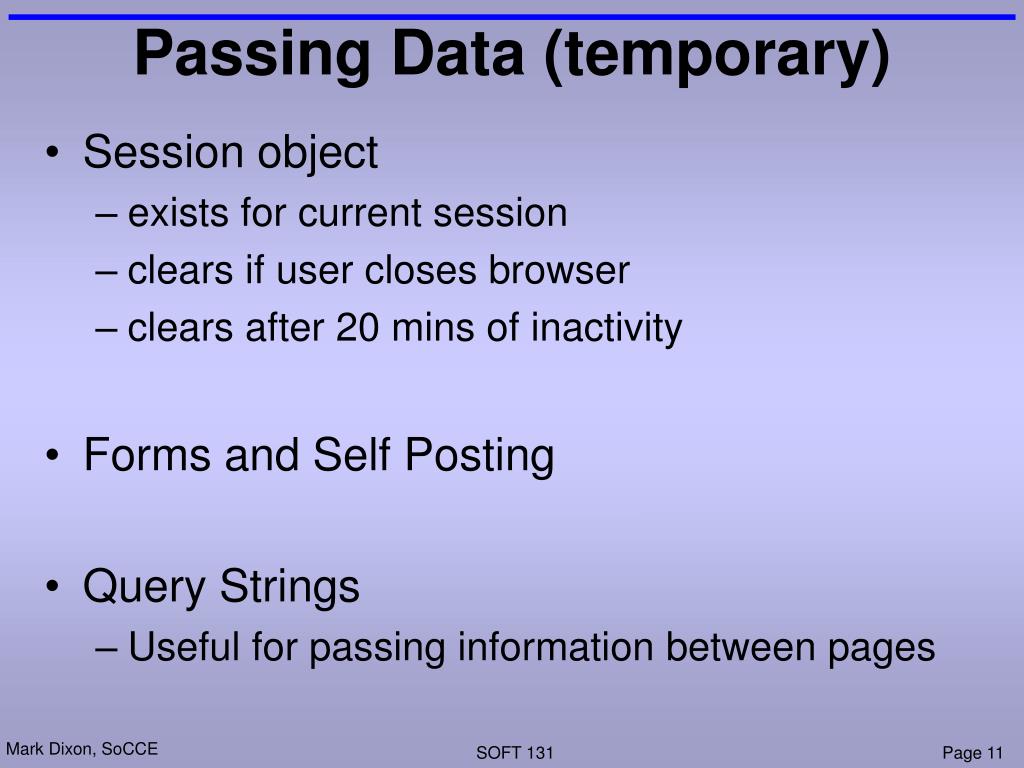 PPT - 10 โ Passing Data between pages: Sessions, Query Strings, & Self ... PPT - 10 โ Passing Data between pages: Sessions, Query Strings, & Self ...