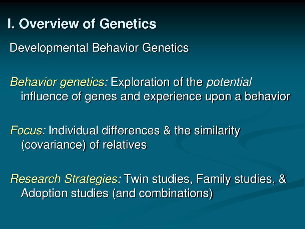 PPT - Genetics, Families, & Social Development: The Important ...