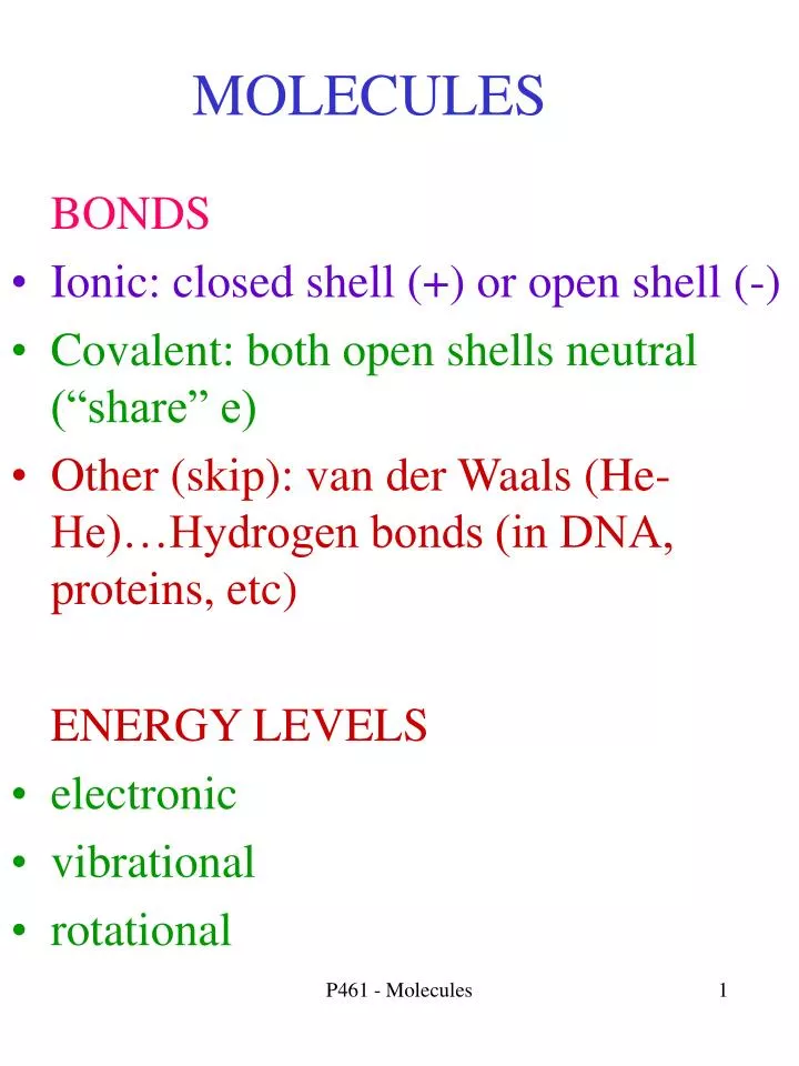 PPT - MOLECULES PowerPoint Presentation, free download - ID:3684919