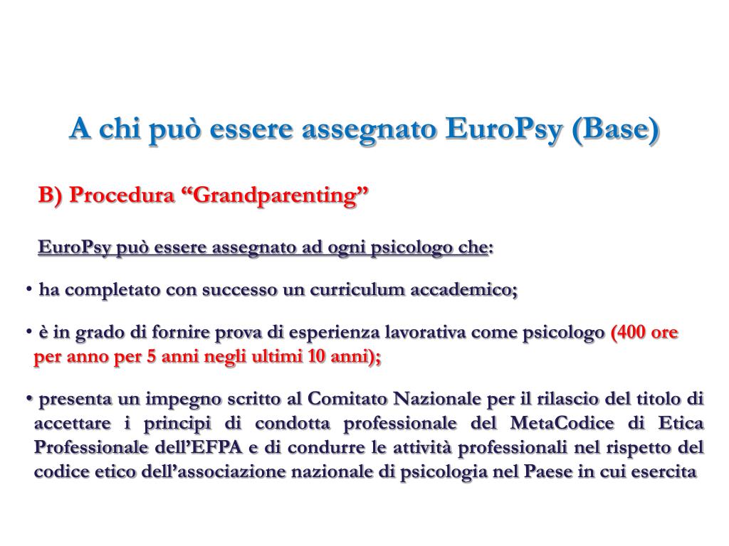 PPT - Che cos’è il Certificato Europeo in Psicologia PowerPoint ...
