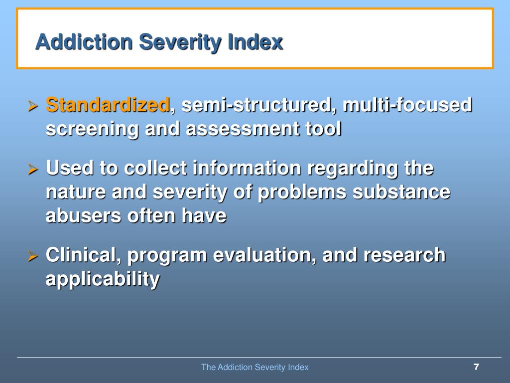 Ppt Addiction Severity Index Asi The Treatnet Version Powerpoint
