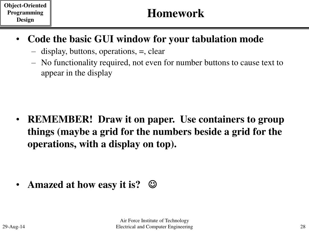 Ppt Object Oriented Programming Design Topic User Interface Components With Swing Gui Part