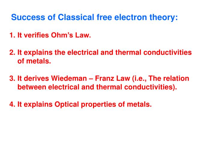 PPT - ELECTRON THEORY OF METALS PowerPoint Presentation - ID:3687751