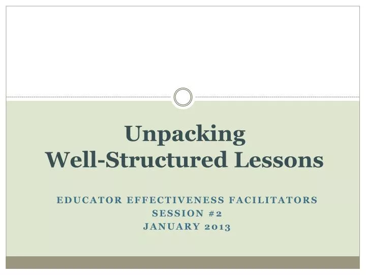 PPT - Unpacking Well-Structured Lessons PowerPoint Presentation, free ...