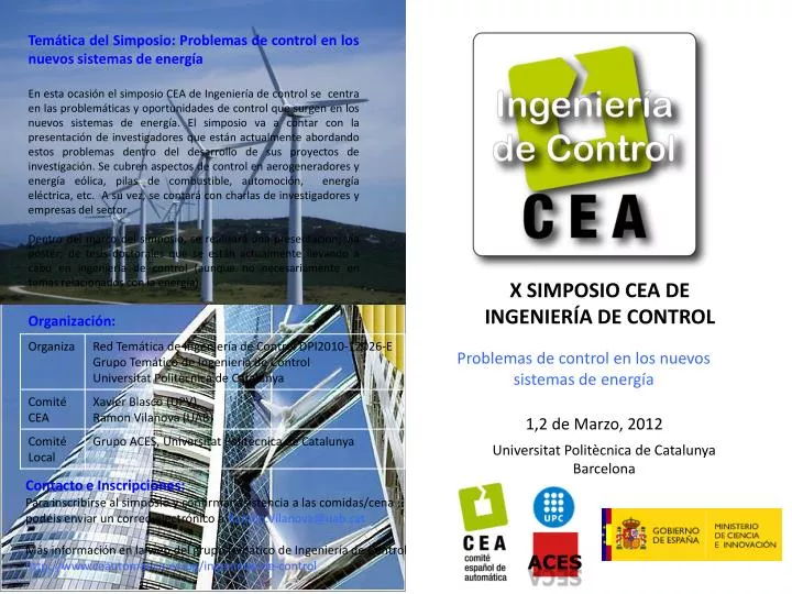 PPT - X SIMPOSIO CEA DE INGENIERÍA DE CONTROL PowerPoint Presentation ...