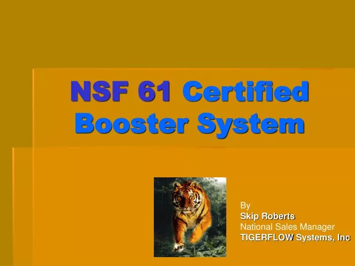 PPT - NSF 61 Certified Booster System PowerPoint Presentation, free ...