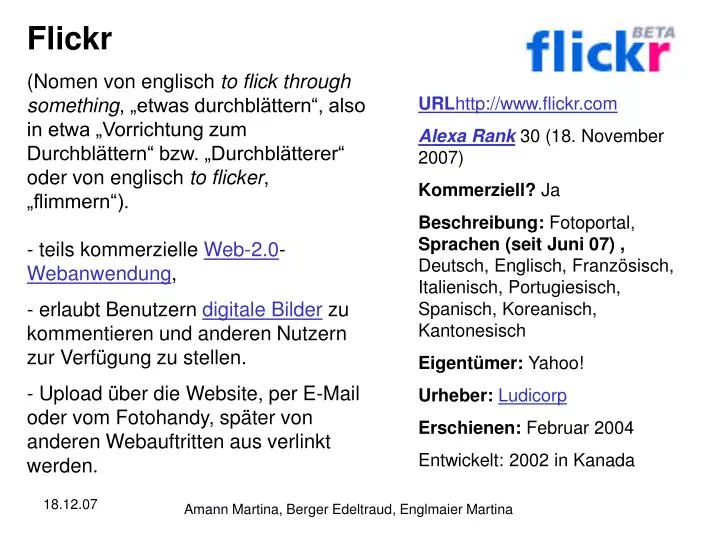 PPT - Flickr PowerPoint Presentation, free download - ID:3689091