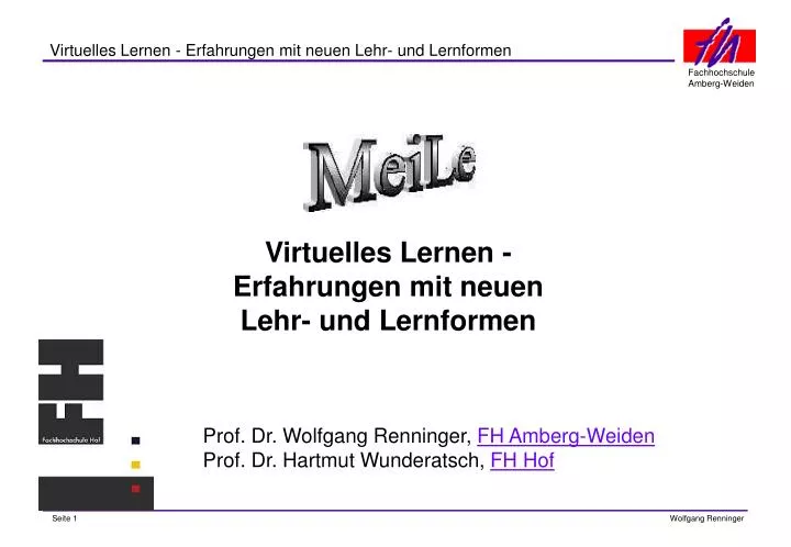 PPT - Virtuelles Lernen - Erfahrungen mit neuen Lehr- und Lernformen ...