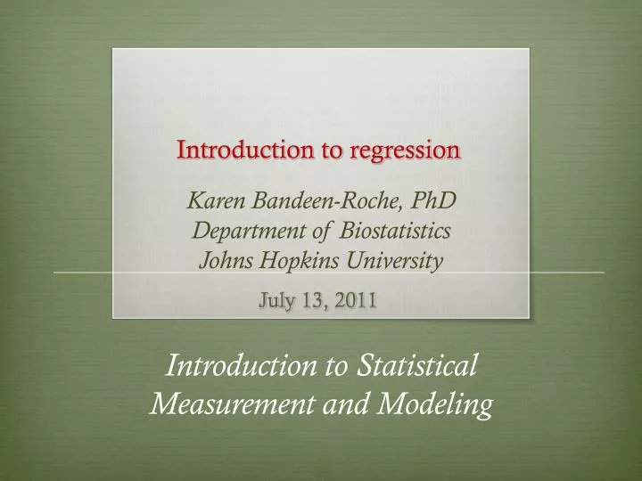 PPT - Introduction to regression PowerPoint Presentation, free download ...