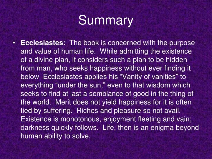 PPT - Ecclesiastes PowerPoint Presentation - ID:3690614