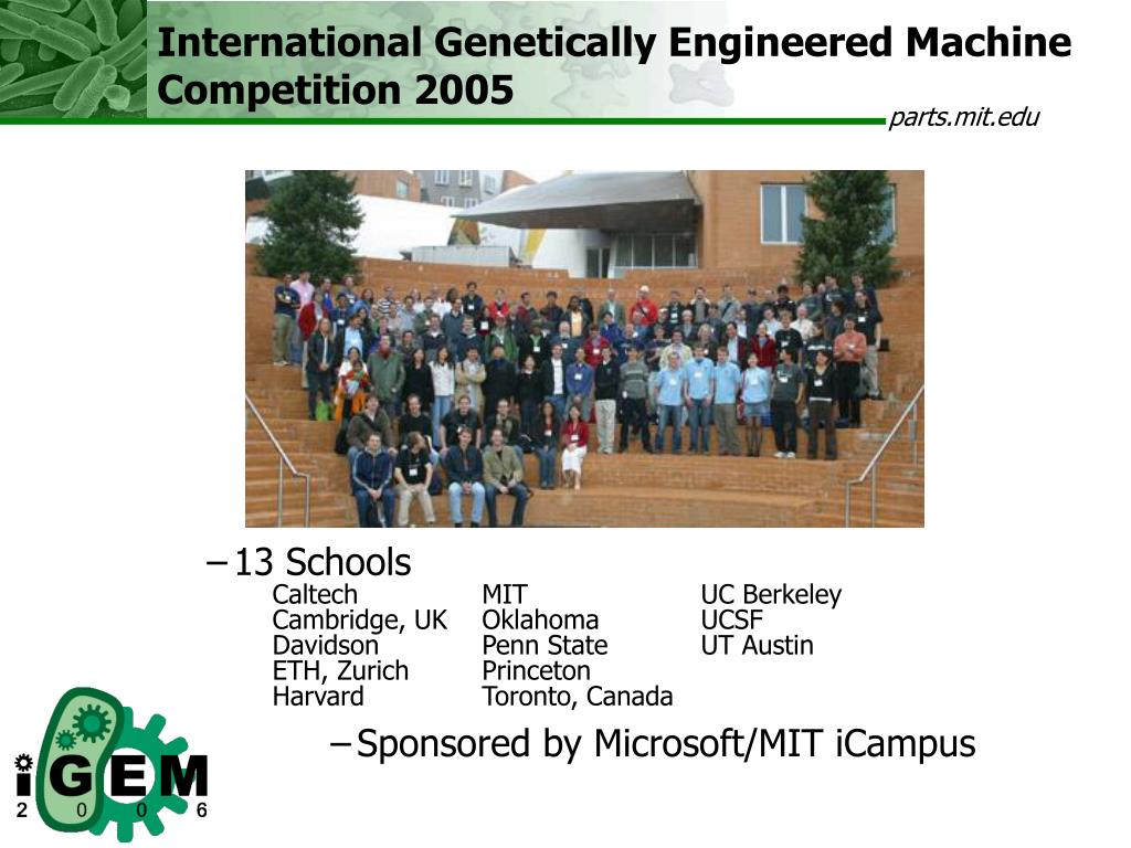 PPT - iGEM & Synthetic Biology International Genetically Engineered ...