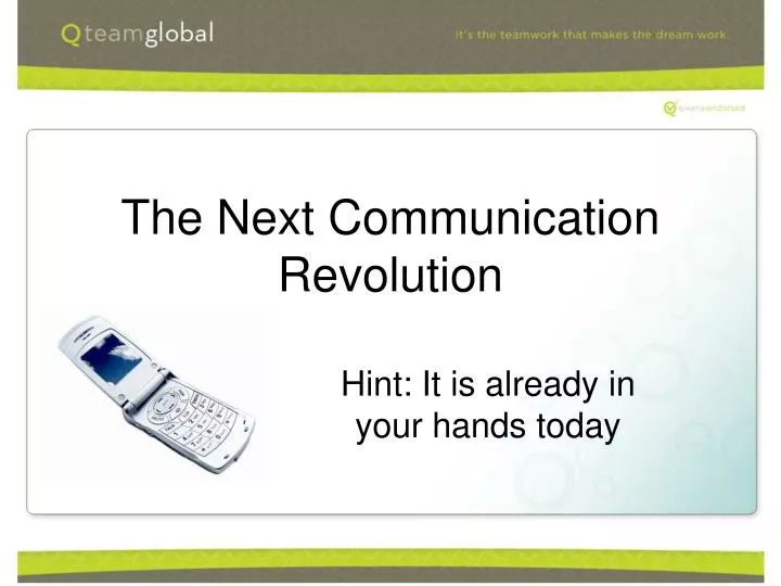 PPT - The Next Communication Revolution PowerPoint Presentation, free ...