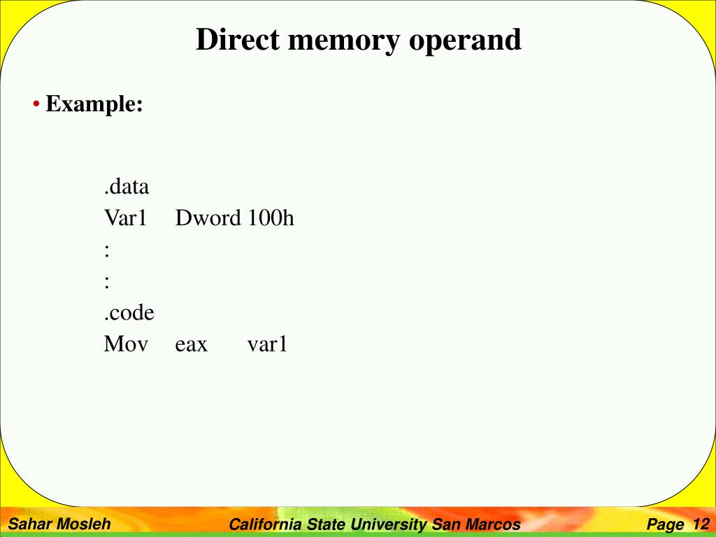 Ppt Jmp And Loops Memory Operand Move Instruction Array Data Related Operation And Directives