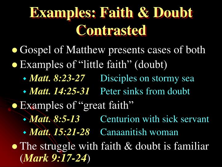 PPT - Faith vs Doubt PowerPoint Presentation - ID:3692924
