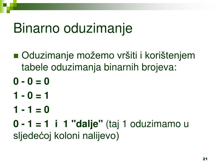PPT - Binarna aritmetika PowerPoint Presentation - ID:3693149