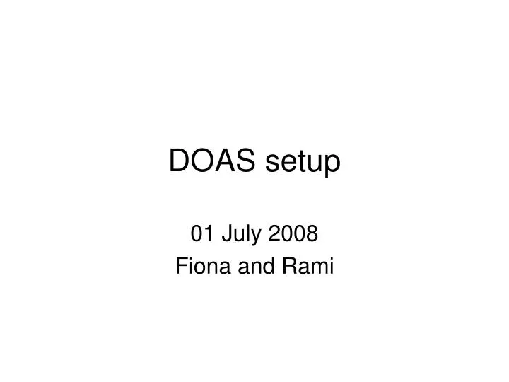 PPT - DOAS setup PowerPoint Presentation, free download - ID:3693418
