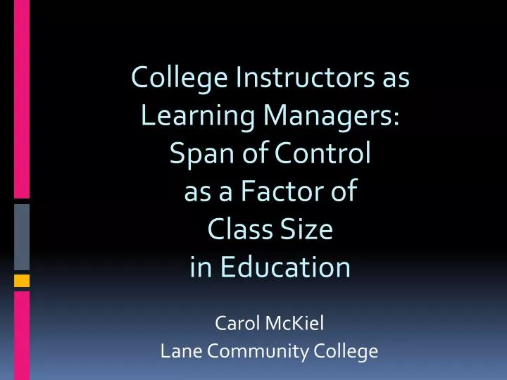 PPT - Carol McKiel Lane Community College PowerPoint Presentation, free ...