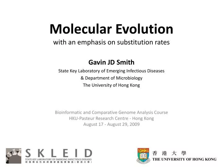 PPT - Molecular Evolution with an emphasis on substitution rates ...