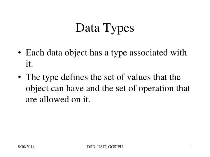 PPT - Data Types PowerPoint Presentation, free download - ID:3696100