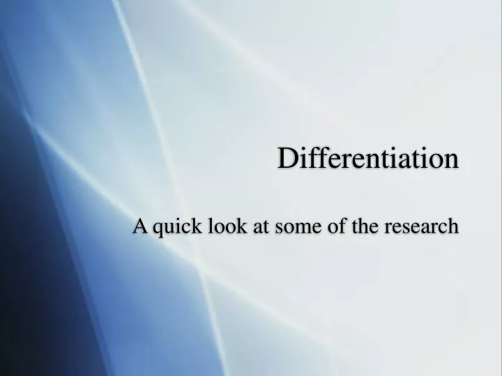 PPT - Differentiation PowerPoint Presentation, free download - ID:3697442
