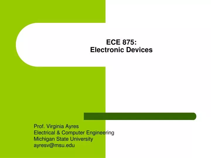 PPT - ECE 875: Electronic Devices PowerPoint Presentation, free ...