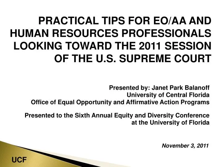 PPT - UCF PowerPoint Presentation, free download - ID:3697753