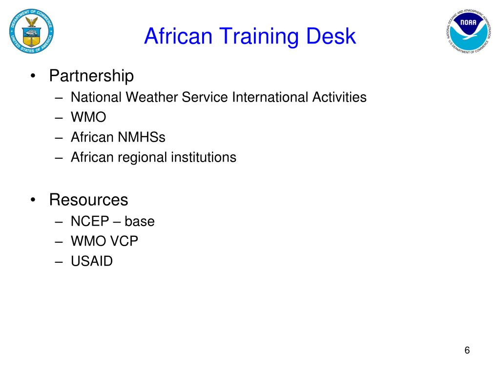 PPT - African Training Desk National Centers for Environmental ...