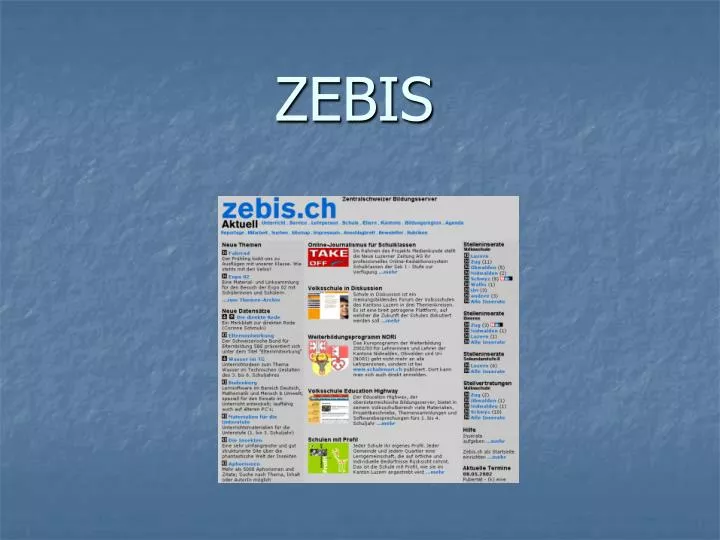 PPT - ZEBIS PowerPoint Presentation, free download - ID:3698226