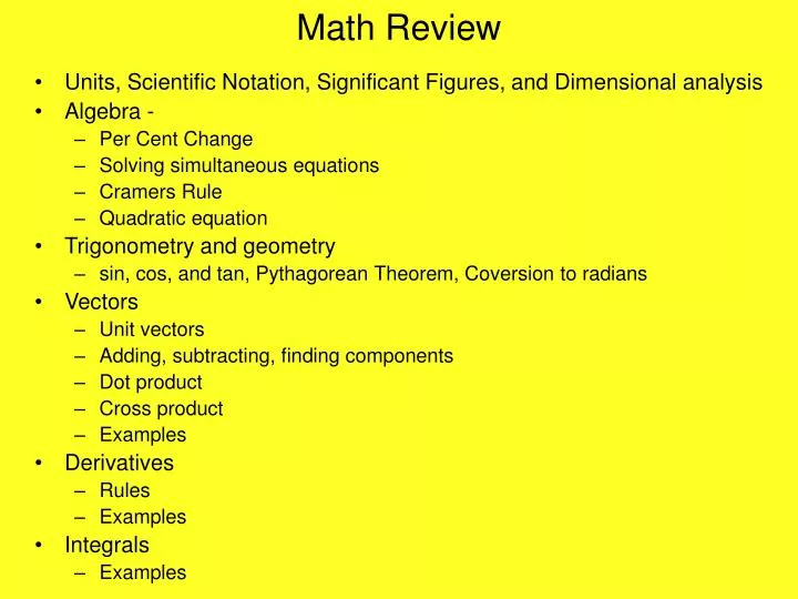 PPT - Math Review PowerPoint Presentation, free download - ID:3699765