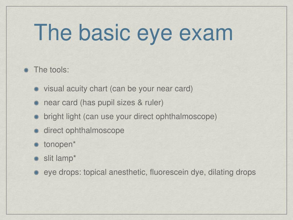 PPT The Basic Eye Examination PowerPoint Presentation Free Download 