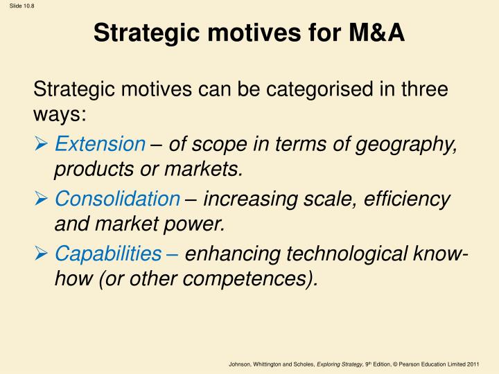 PPT - Strategic Choices 10: Mergers, Acquisitions and Alliances ...