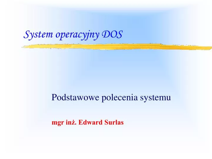 PPT - System operacyjny DOS PowerPoint Presentation, free download - ID ...