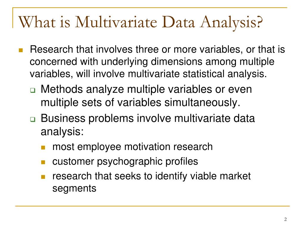 What Is Multivariate Analysis In Research Methodology