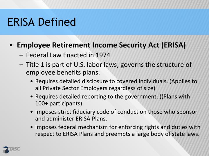 PPT - ERISA Compliance PowerPoint Presentation - ID:3701589