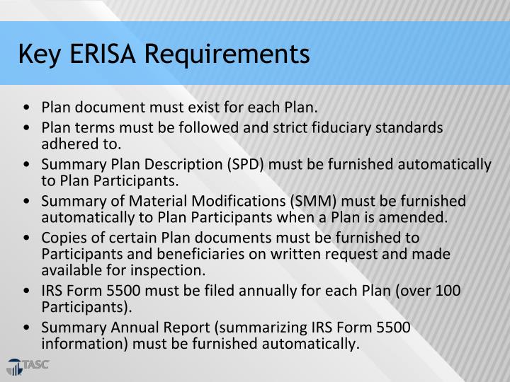 PPT - ERISA Compliance PowerPoint Presentation - ID:3701589
