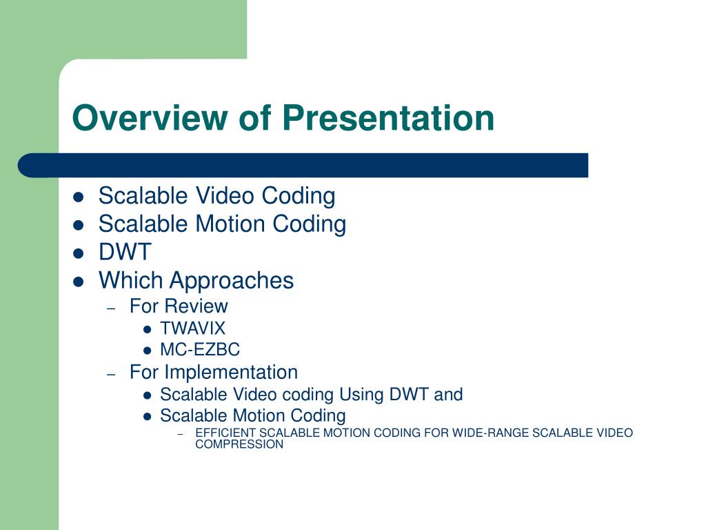 Ppt Efficient Scalable Video Compression By Scalable Motion Coding Powerpoint Presentation