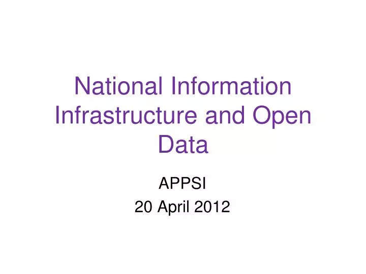 PPT - National Information Infrastructure and Open Data PowerPoint ...