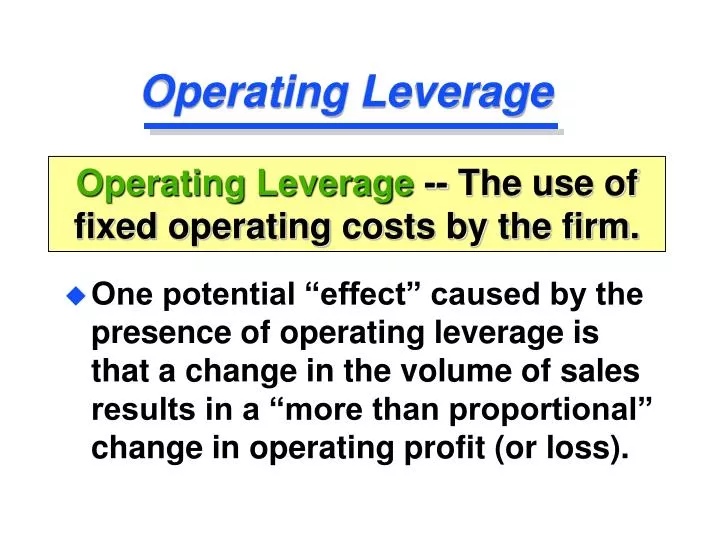PPT - Operating Leverage PowerPoint Presentation, free download - ID ...