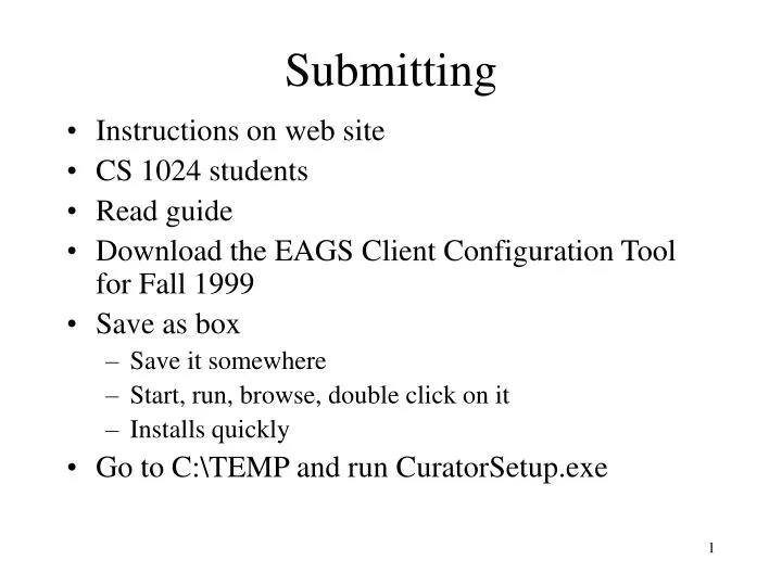 PPT - Submitting PowerPoint Presentation, free download - ID:3703043