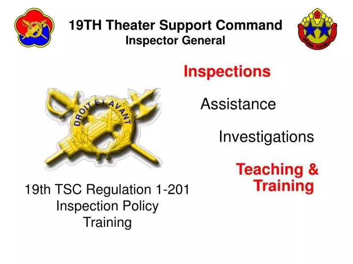 PPT - Inspections Assistance Investigations Teaching & Training ...