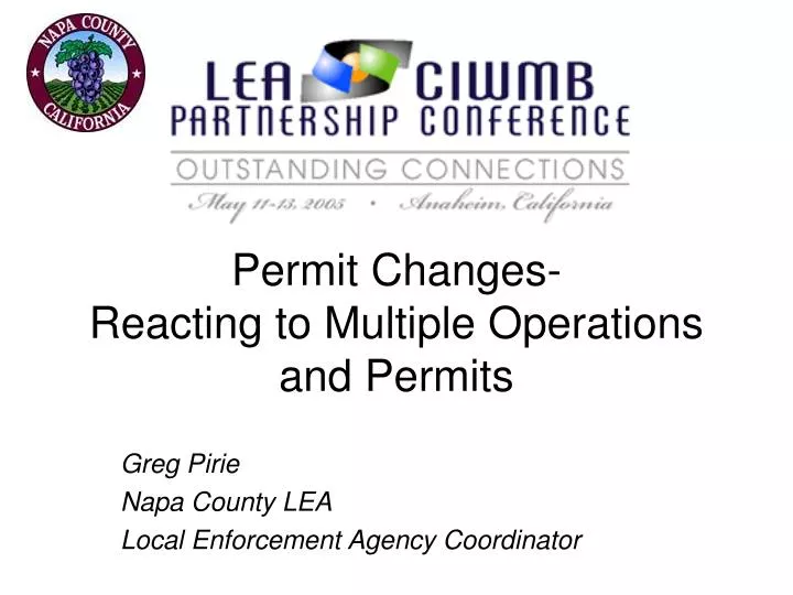 PPT - Permit Changes- Reacting to Multiple Operations and Permits ...