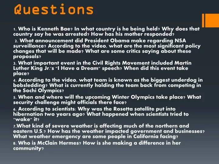 PPT - CNN Student News Questions PowerPoint Presentation, free download ...